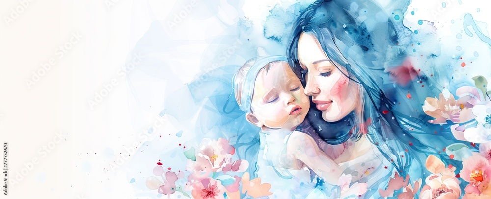 Mother and child love clipart, Mother's day concept, mom daughter ...