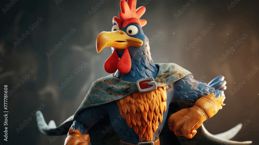 cartoon warrior rooster character with sword and armor Stock ...