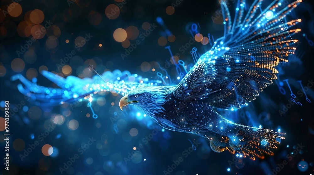 digital eagle with data streams , ai in aerial surveillance and reconnaissance systems ...