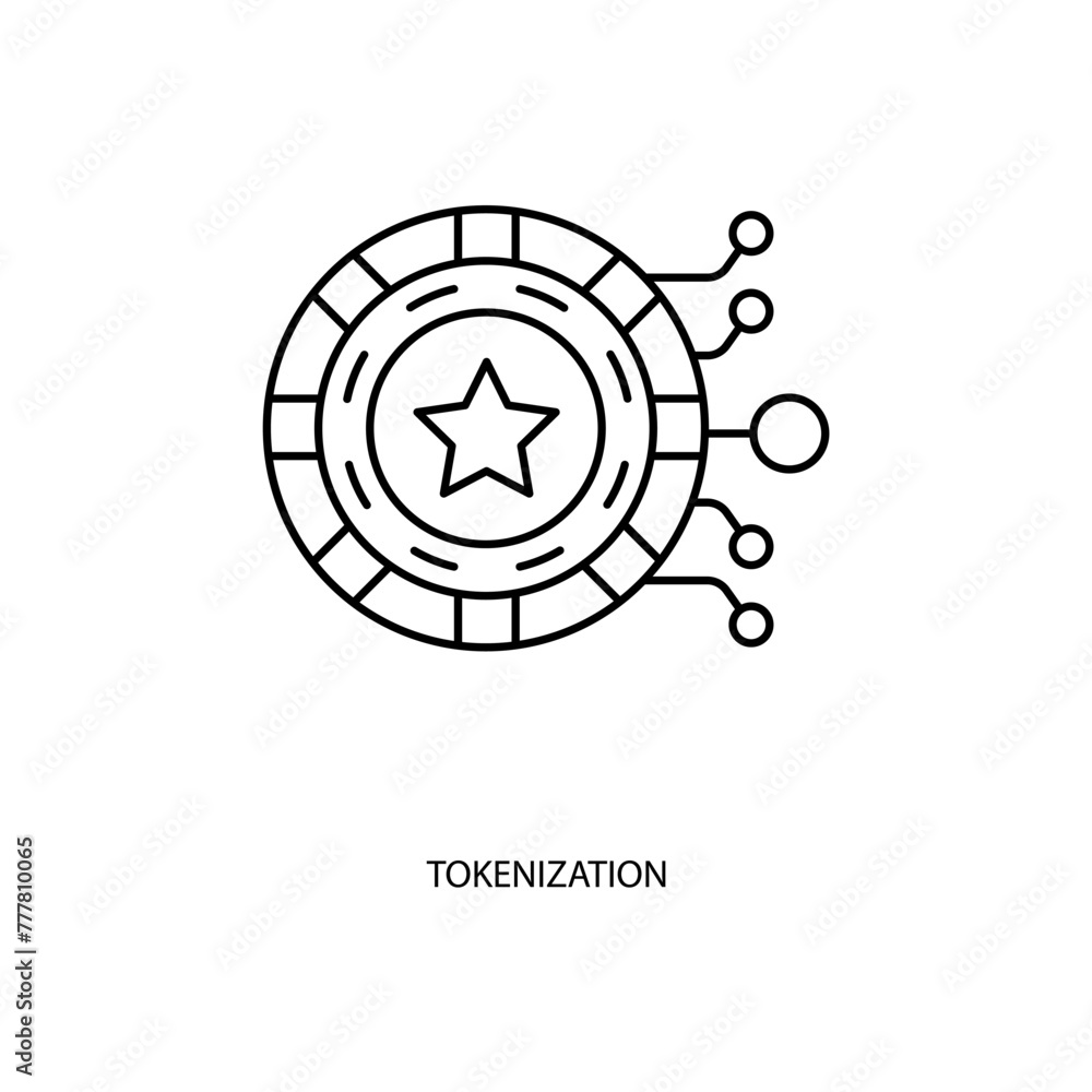 tokenization concept line icon. Simple element illustration ... tokenization concept line icon. Simple element illustration ...