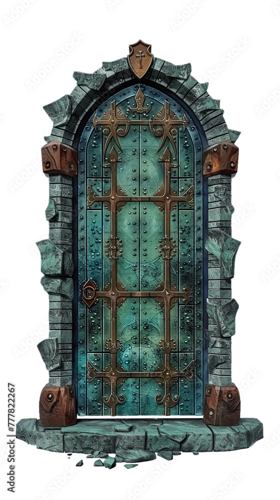 pixel art medieval fantasy door design isolated on white Stock ...