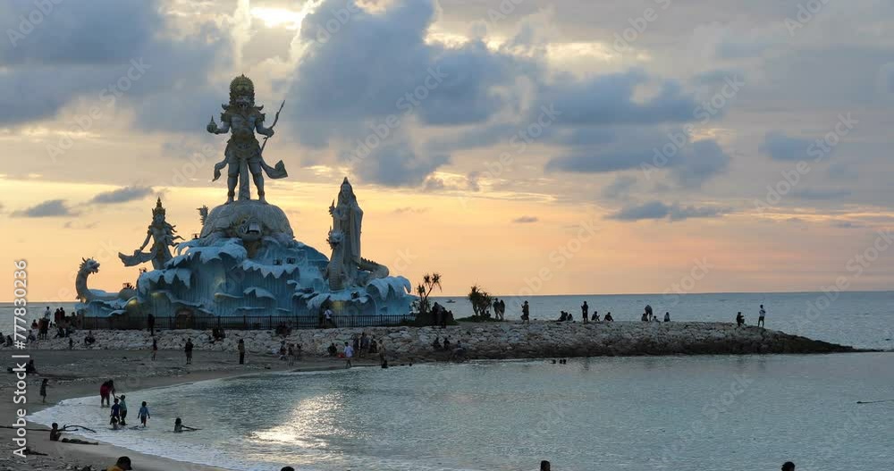 Statue of Varuna in Pantai Jerman Beach in Kuta, Bali Island, Indonesia ...