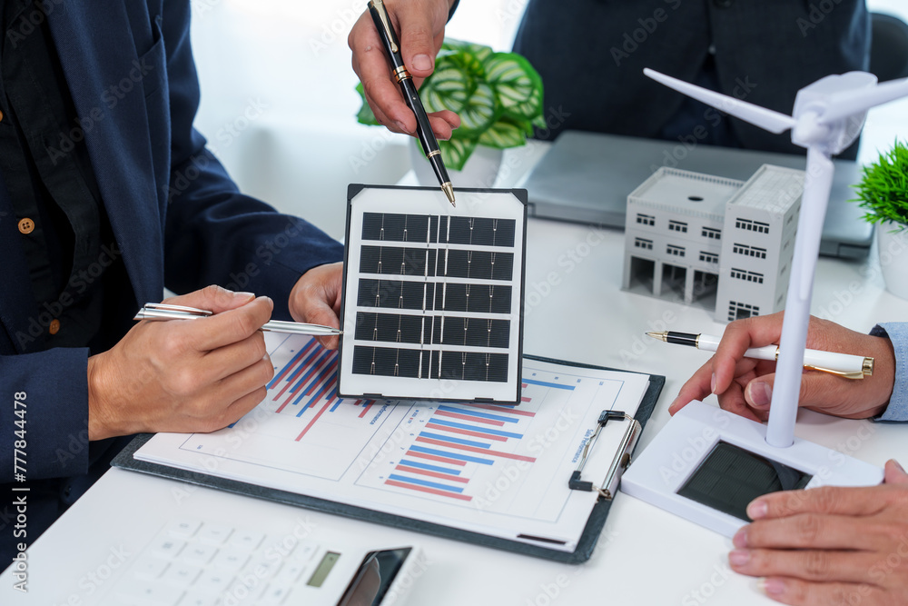 Business project entails planning for solar cell panels and wind ...