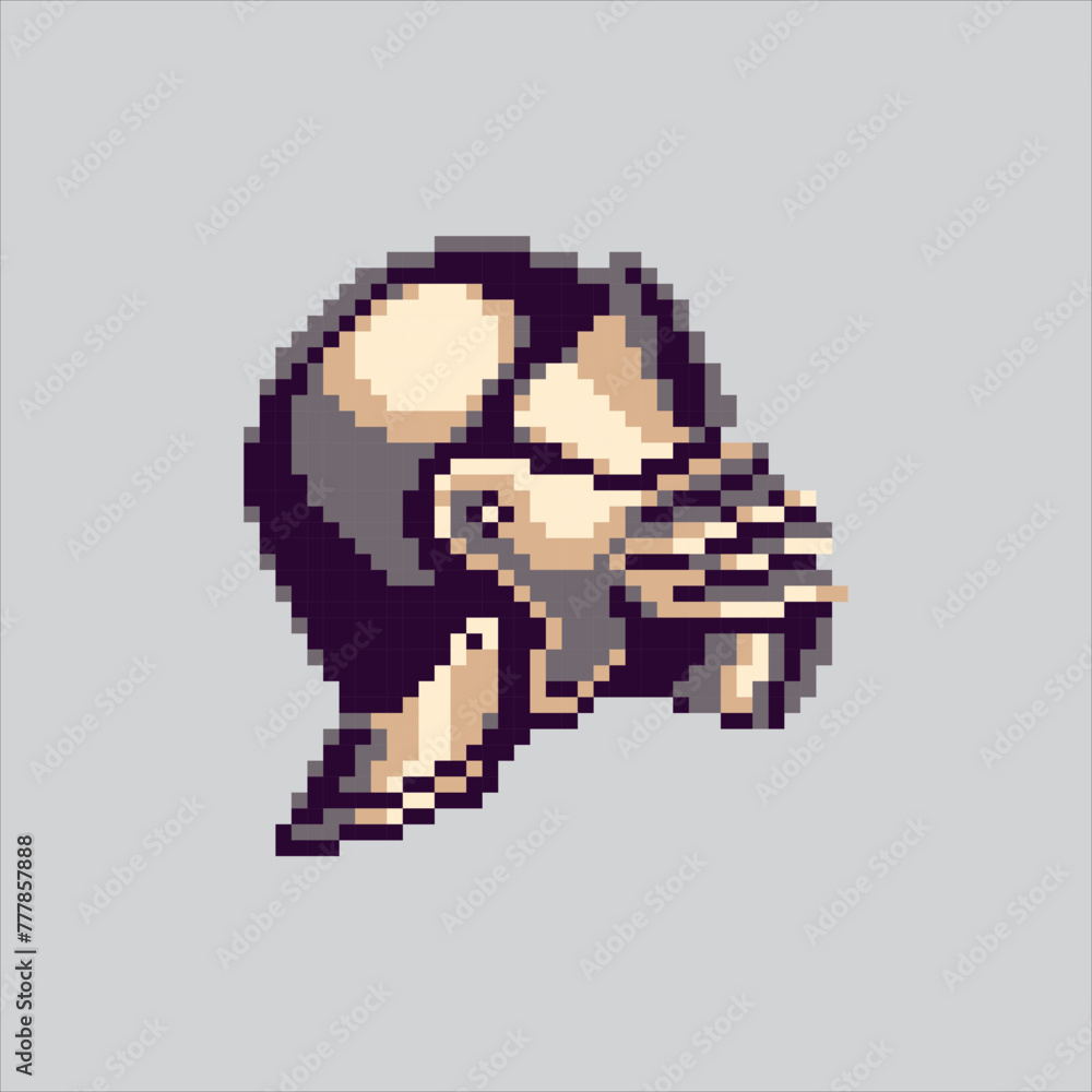 Pixel art illustration War helmet. Pixelated Knight Helmet. Medieval ...