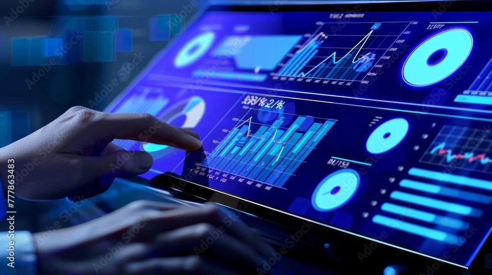 graph and diagram finance technology dashboard on screen Stock ...