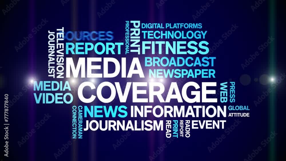 Media Coverage animated word cloud;text design animation tag kinetic ...