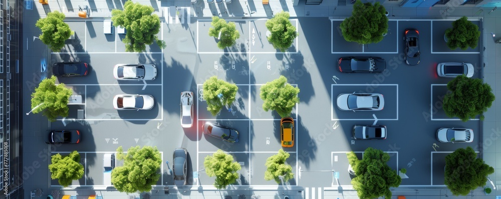 Animated flow of cars into a smart parking facility dynamic allocation ...