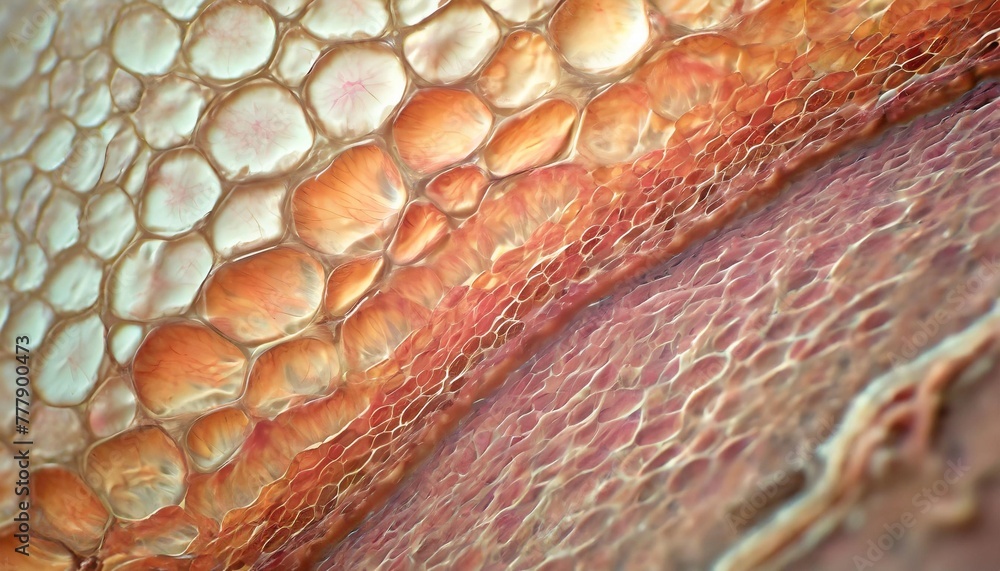 microscopic macro close up shot scientific research epithelial tissue ...