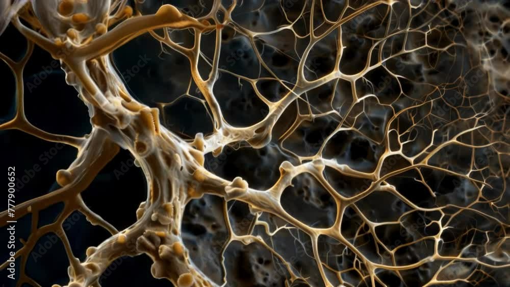 Thin fibrous roots spreading outwards like the branches of a tree ...