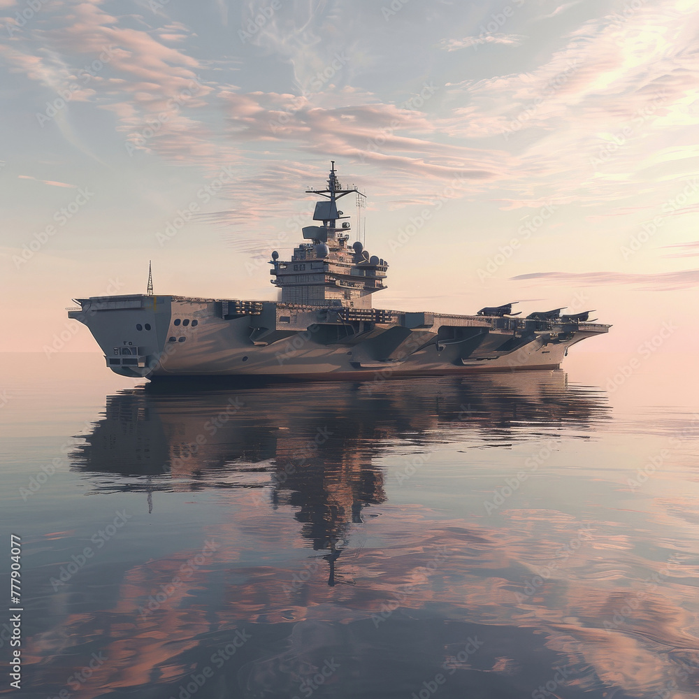 3D model of a ship on tranquil waters, highlighting versatility and ...