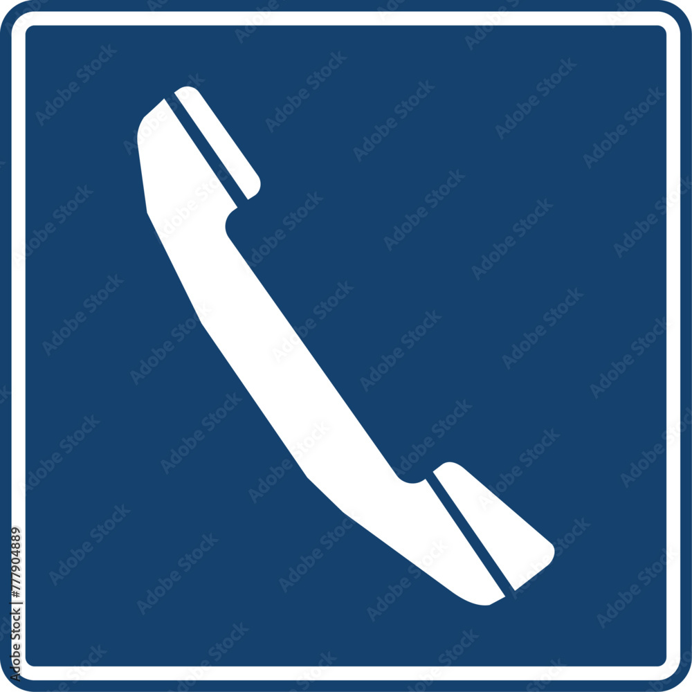 telefono, señal color azul, pictograma, informativa, servicios ...