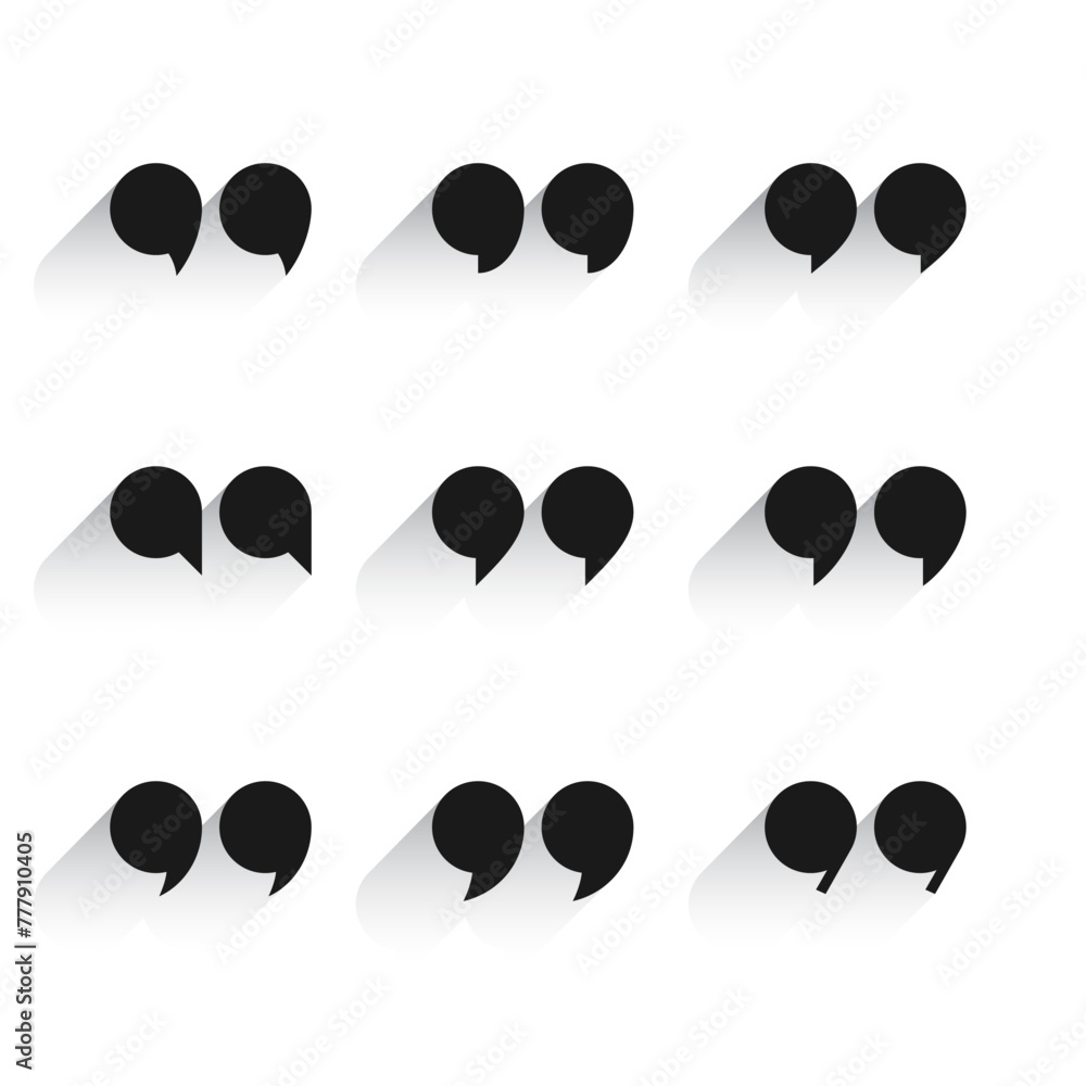 set of double inverted comma sign background for remarkable quotes ...