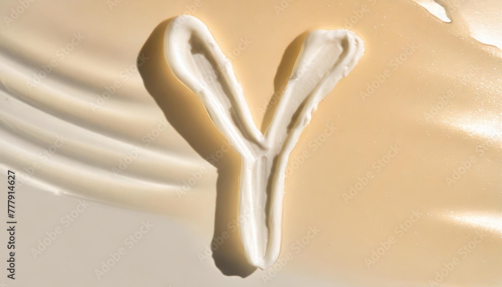 alphabet letter y cream moisturiser smudge texture smear letter written ...