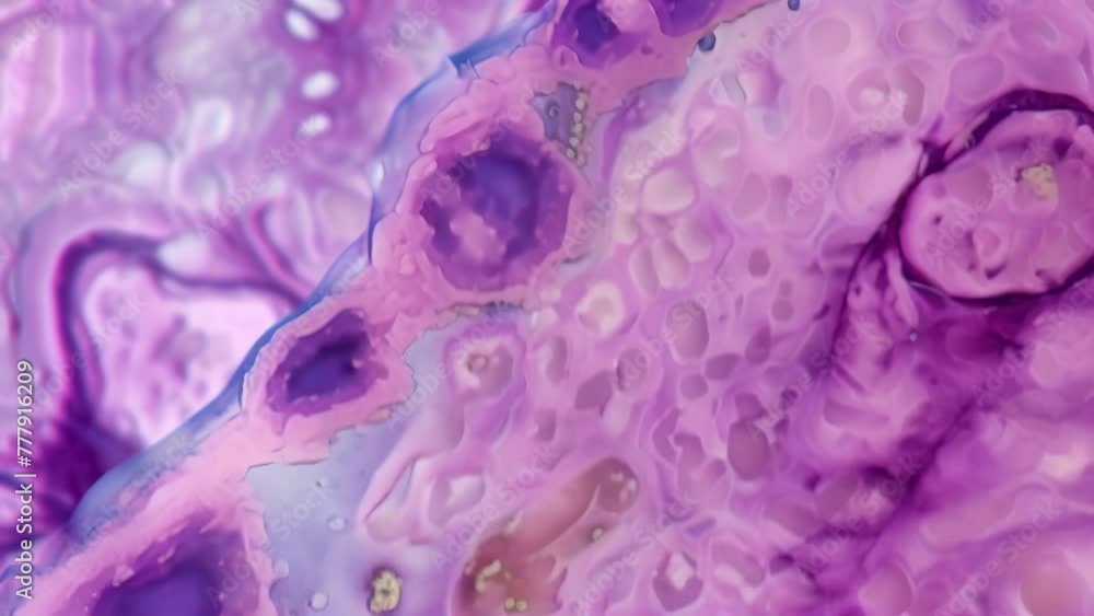 A triplestained image of a skin biopsy showcasing the unique ...