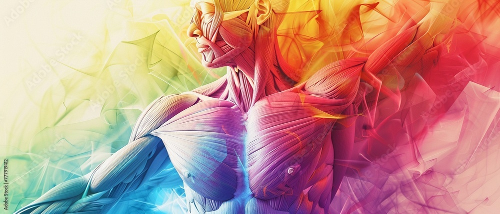 Abstract shapes in a spectrum of colors seamlessly merging with the ...