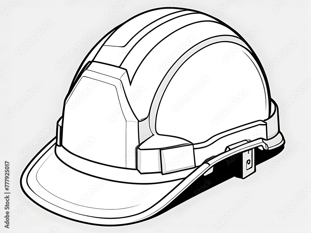Hard hat coloring page outline illustration ilustración de Stock ...