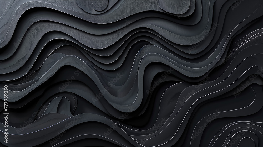 Premium black wave papercut background design with diagonal wave line ...
