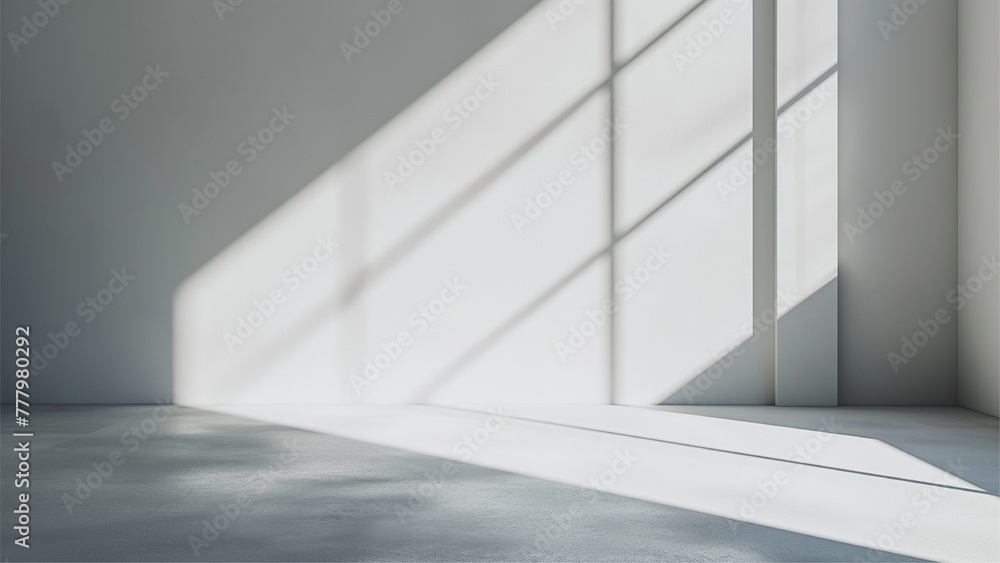 grey shadow studio showcase, shadow sunshine and sunbeam reflection on ...