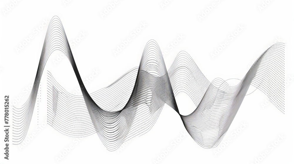 Single Line Drawing style, simple lines consisting of two curves above ...