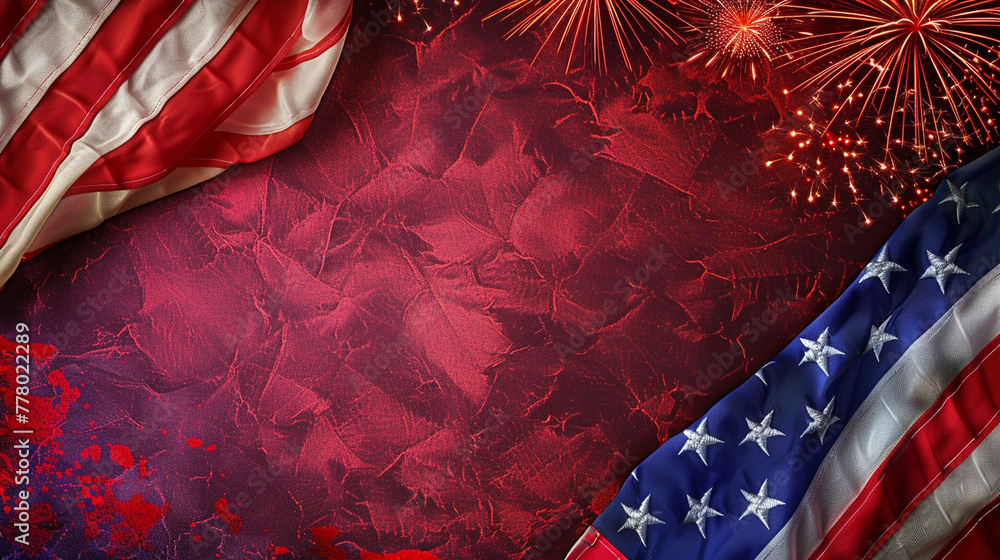 A festive Independence Day background featuring a close-up of the USA ...