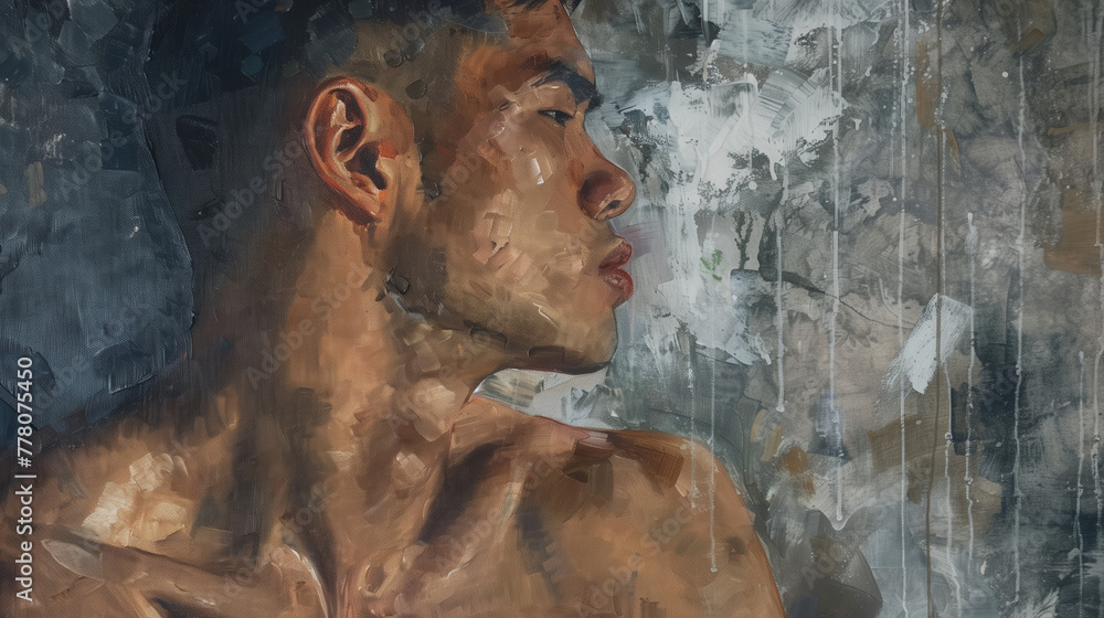 Sad Asian guys, sad guy, grief, muscular men, muscular, funeral ...