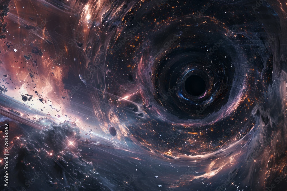 Realistic Illustration of a Black Hole: 8K Resolution Space Wallpaper ...
