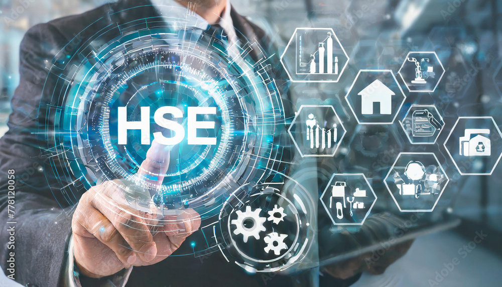 HSE, Health safety environment concept. Standard safe industrial work ...