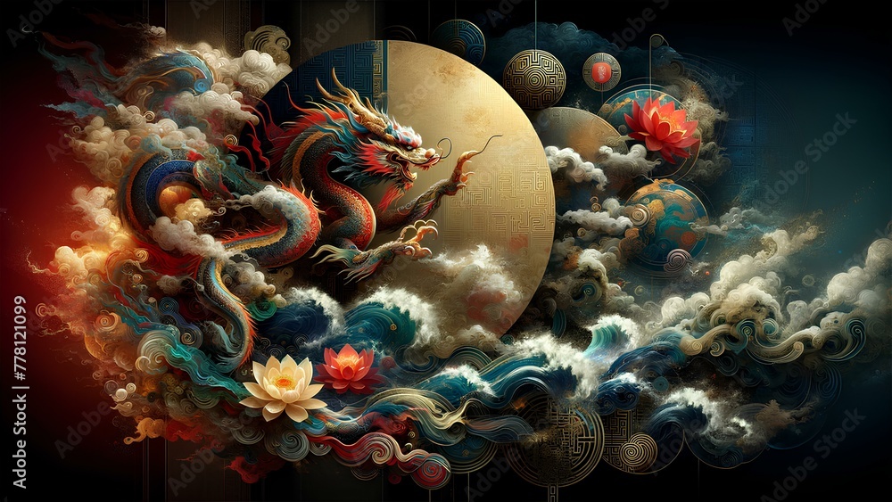 Abstract background that embodies the essence of Chinese civilization ...