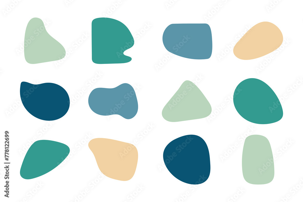 Abstract boho shapes, trendy modern organic stains silhouettes,nature ...