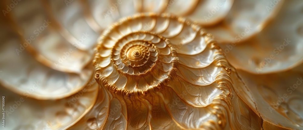 the golden ratios square root in cross section of snail shell shape ...