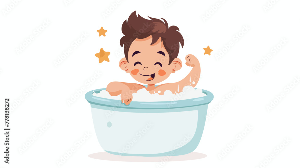 Cartoon little boy having bath Flat vector isolated on Stock Vector ... Cartoon little boy having bath Flat vector isolated on Stock Vector ...