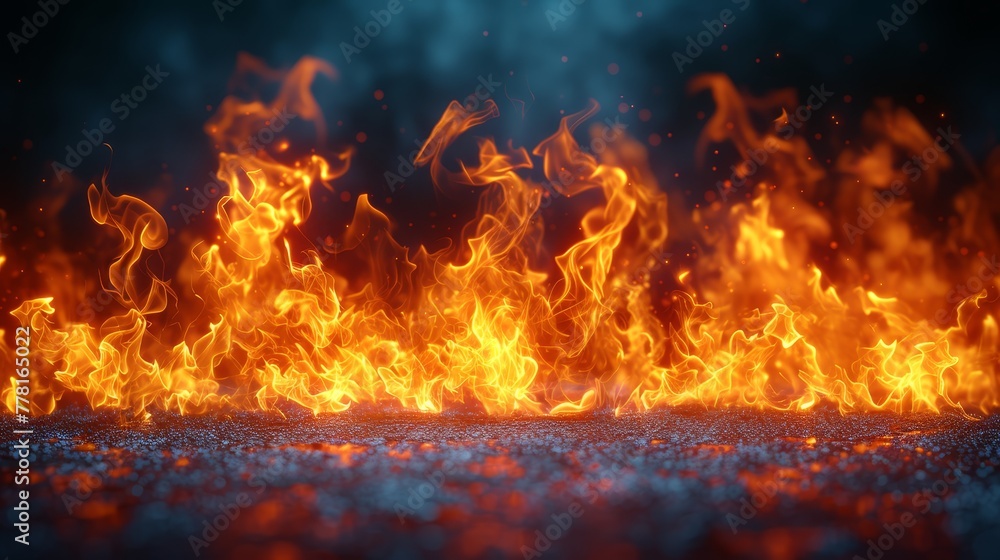 a close up of a fire with lots of orange and yellow flames in the ...