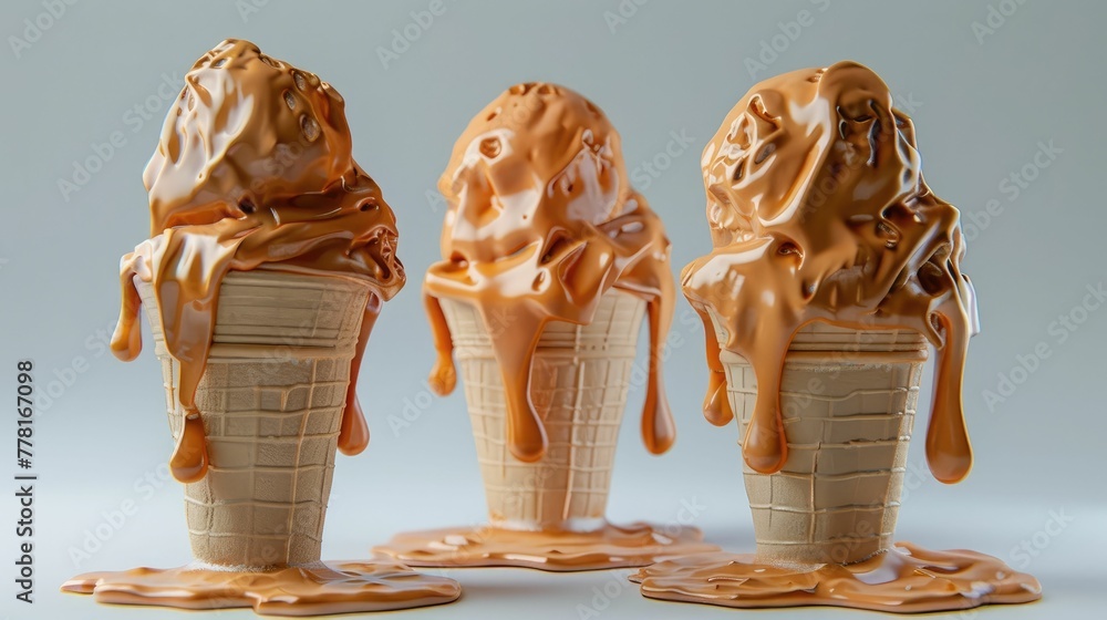 Melting Clay Ice Cream Sculpture A Captivating Representation of Fluid ...