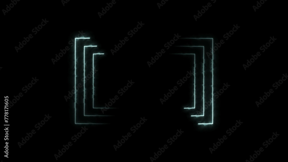 Rectangle neon glowing frame medium cyan color illustration. Lasers are ...