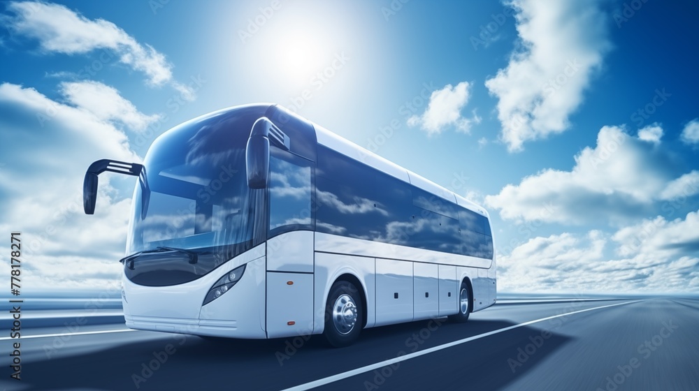 The shuttle bus is equipped with an automatic emergency braking system ...