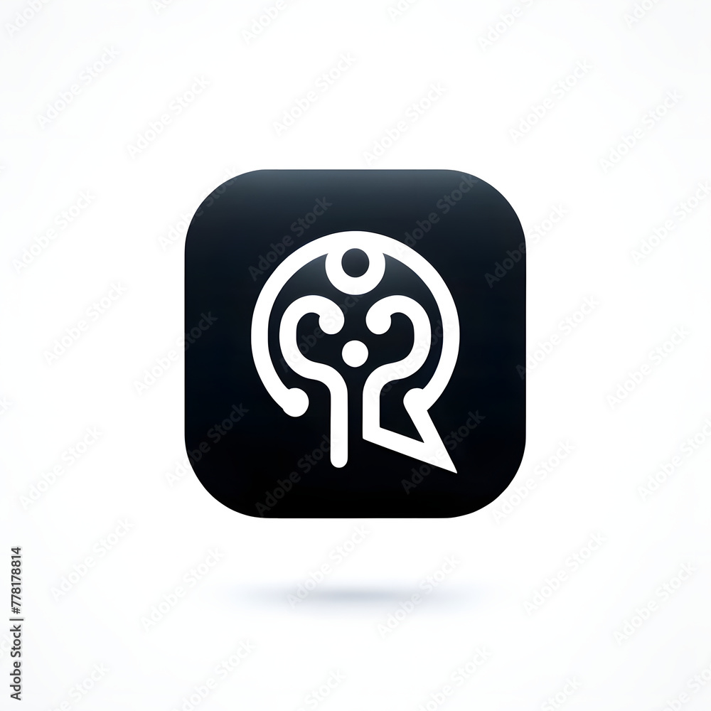 Stylized abstract logo with geometric forms and organic shapes. A ...