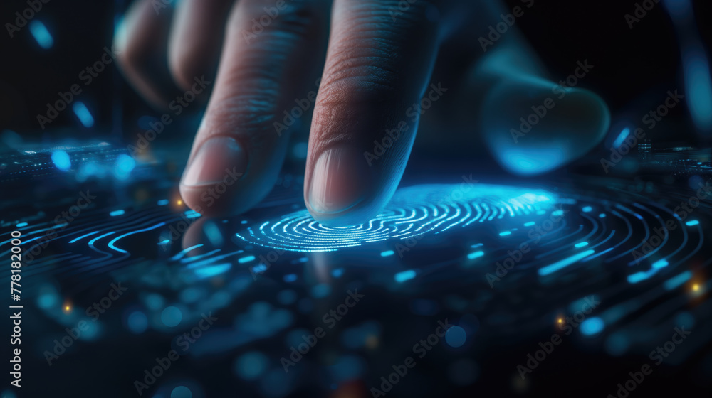 Fingerprinting as a Method for Enhancing Digital Security.. Stock ...