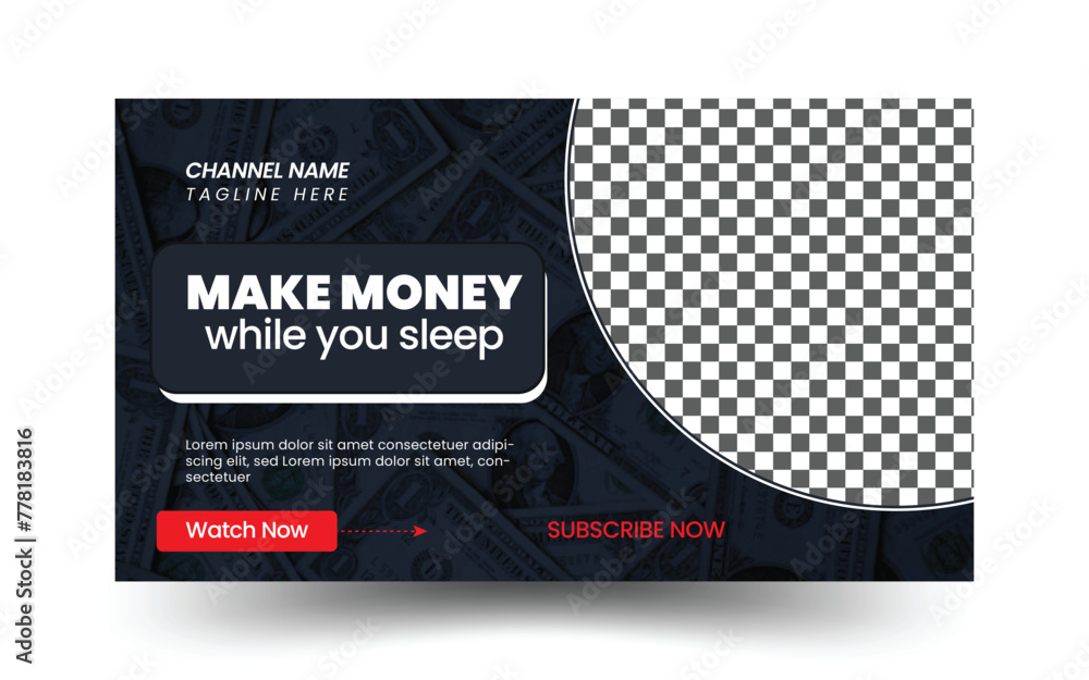 YouTube Thumbnail template, video thumbnail vector design, YouTube ...