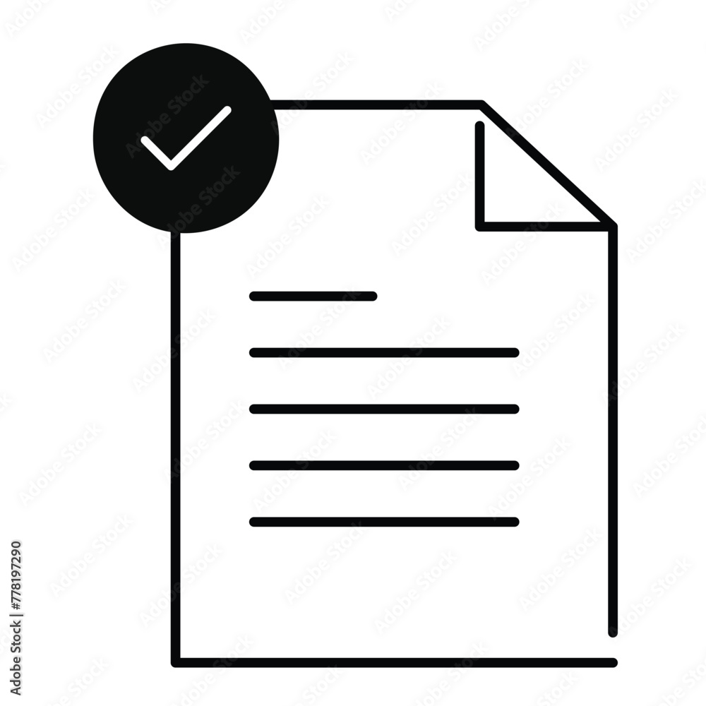 Vetor de Certify document approval with checkmark symbols, indicating ...