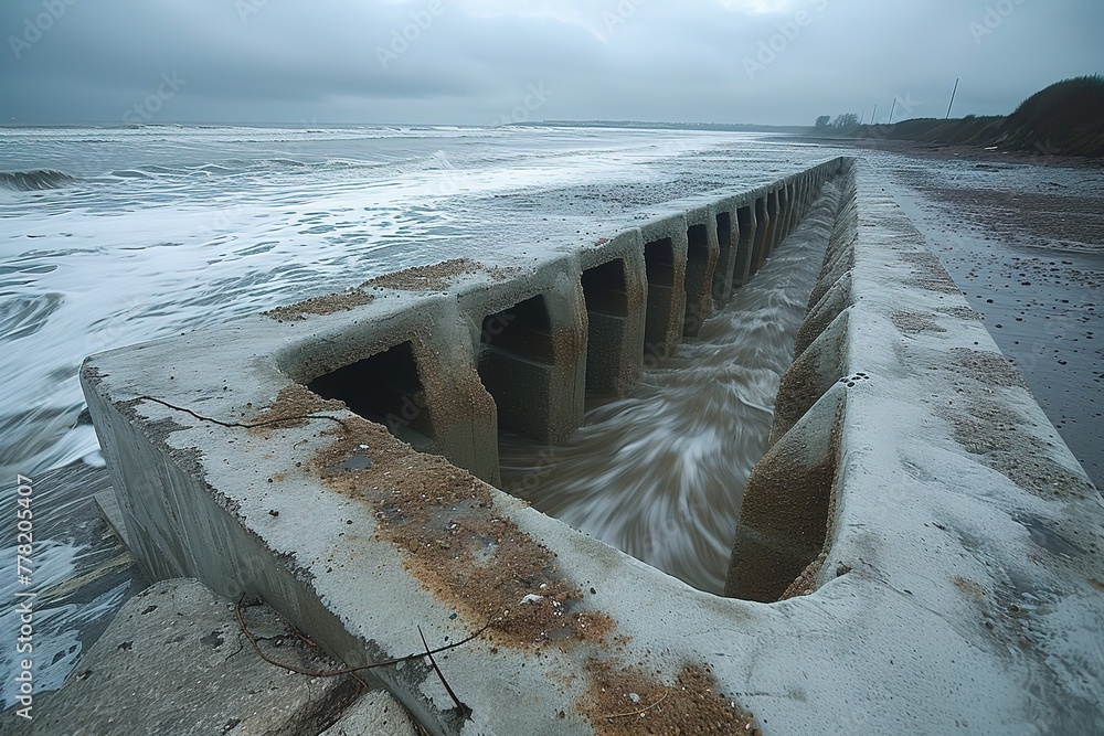 Emergency Coastal Flood Barrier Photo of a coastal barrier system ...