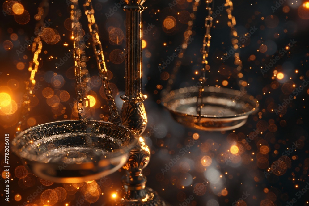 Libras balance and harmony reflected in celestial art scales weighing ...