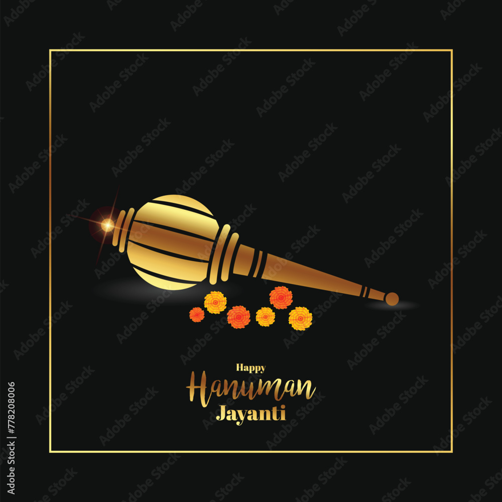 Hanuman jayanti celebration background with hanumanji weapon gada mace ...