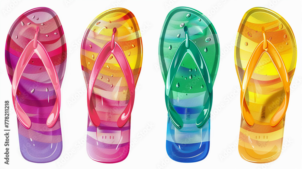 Flip-flop clipart in vibrant colors Stock Illustration | Adobe Stock