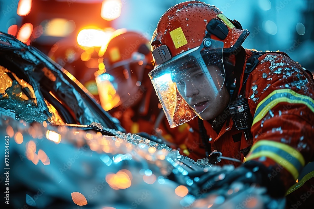 Emergency Vehicle Extrication Photo of emergency responders using tools ...