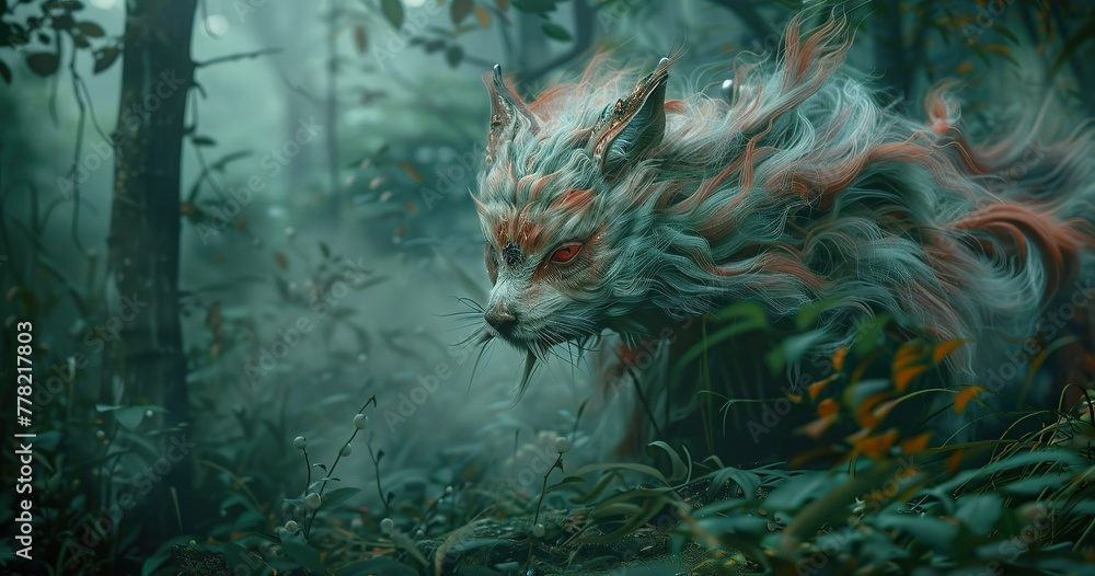 The Mysterious Fox with Nine Tailsï¼ŒUsing the realism and clarity of a ...