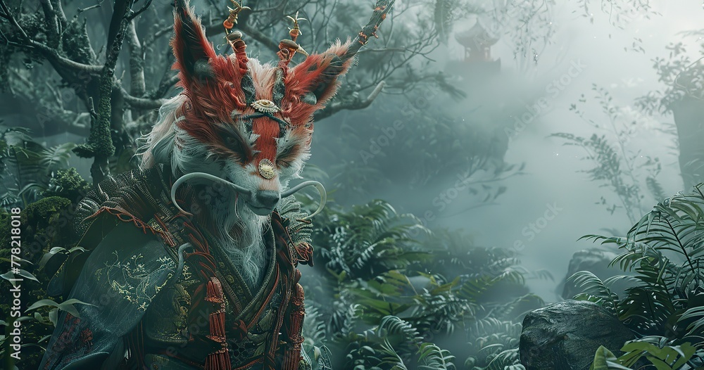 The Mysterious Fox with Nine Tailsï¼ŒUsing the realism and clarity of a ...