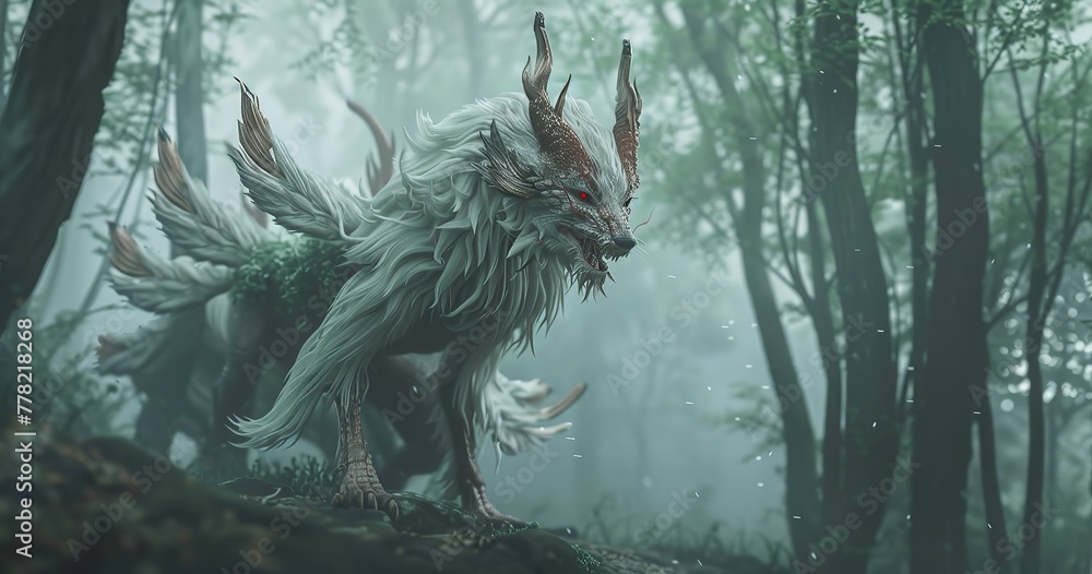 The Mysterious Fox with Nine Tailsï¼ŒUsing the realism and clarity of a ...