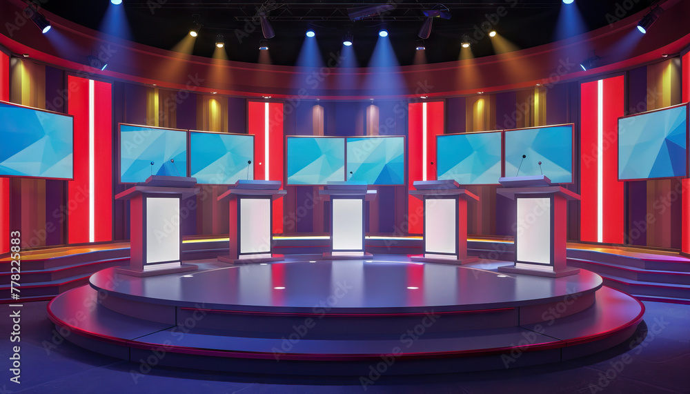 Game Show Boardroom: A boardroom-style set with conference table ...