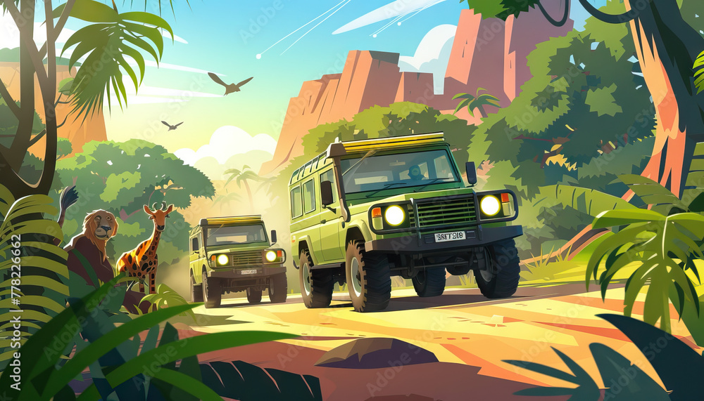 Wildlife Safari Adventure: A safari-themed set with safari vehicles ...
