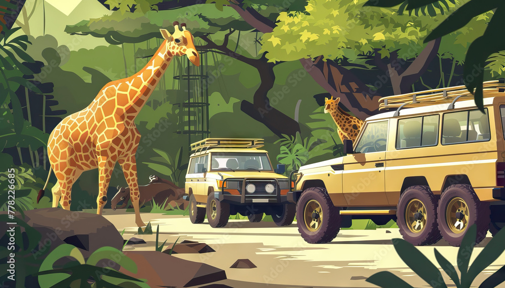 Wildlife Safari Adventure: A safari-themed set with safari vehicles ...